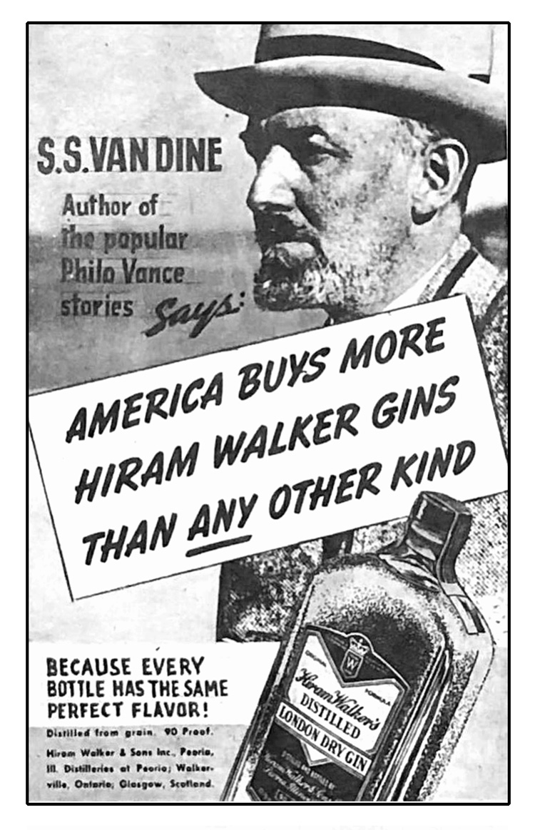 My Scrapbook: S.S. Van Dine for Hiram Walker Gin – The Thrilling ...